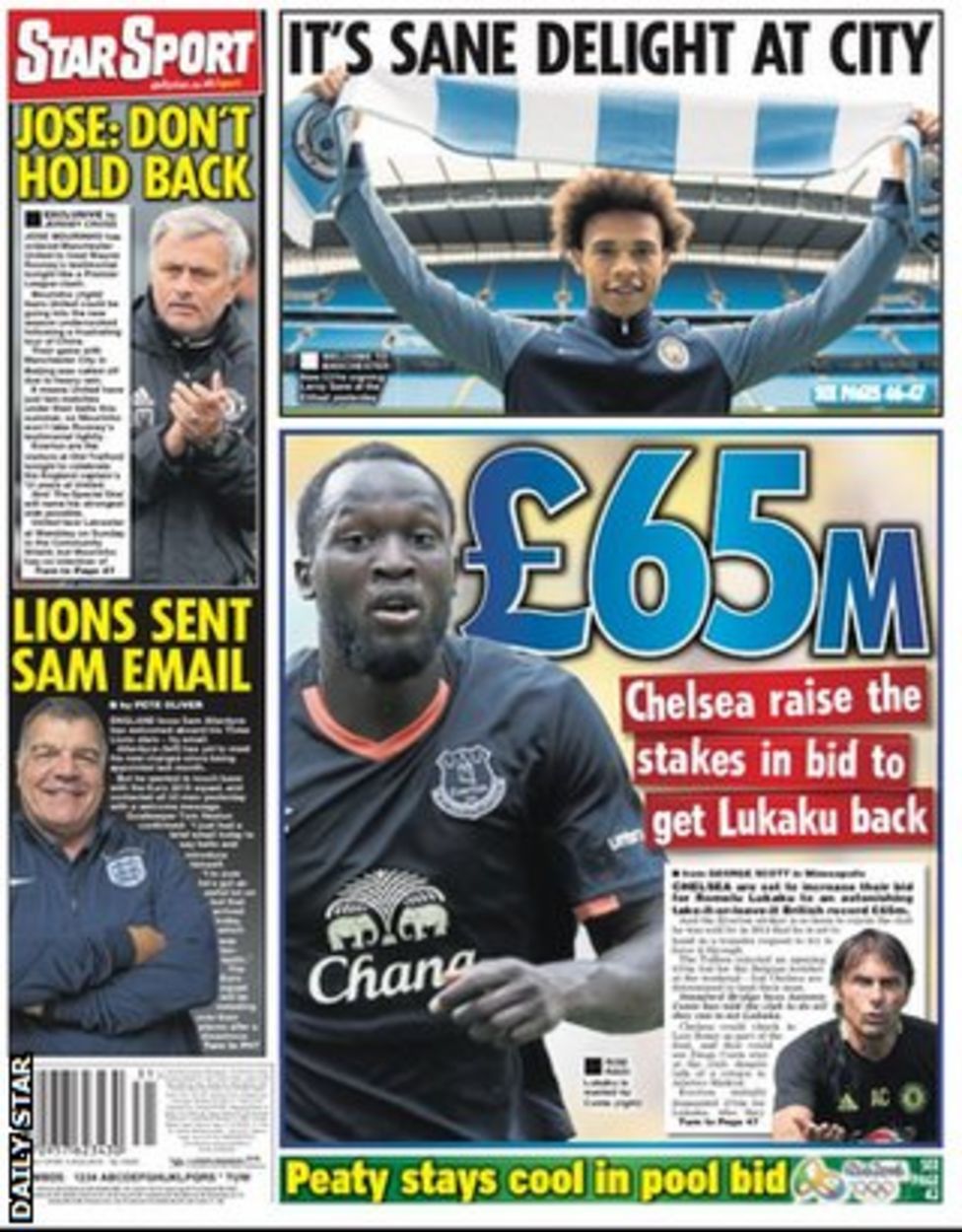 Gossip column: Lukaku, Stones, Mahrez, Sissoko, Balotelli - BBC Sport