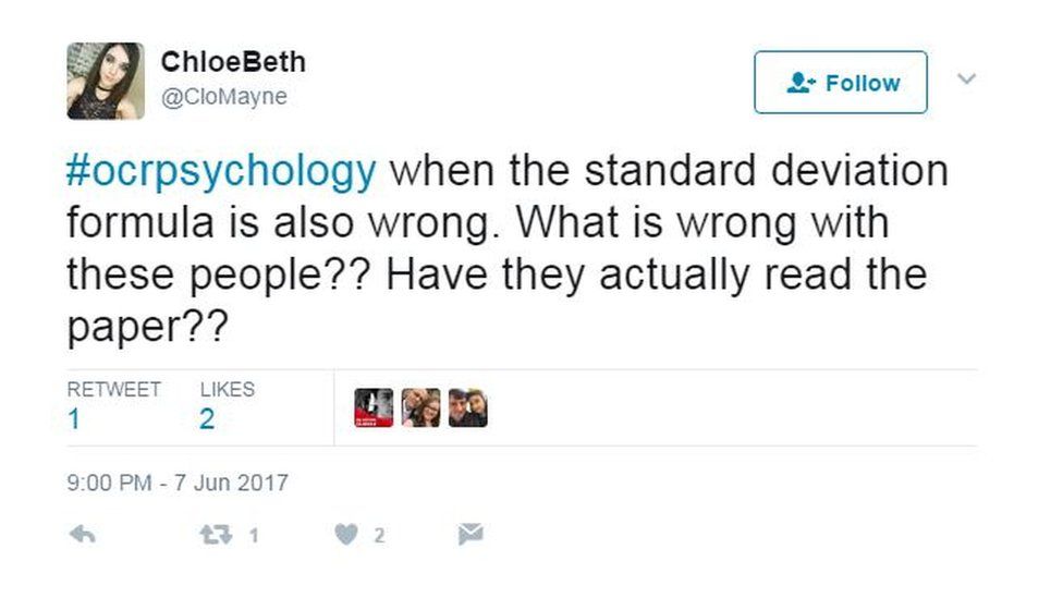 OCR exam board admits Psychology test paper 'mistake' - BBC News