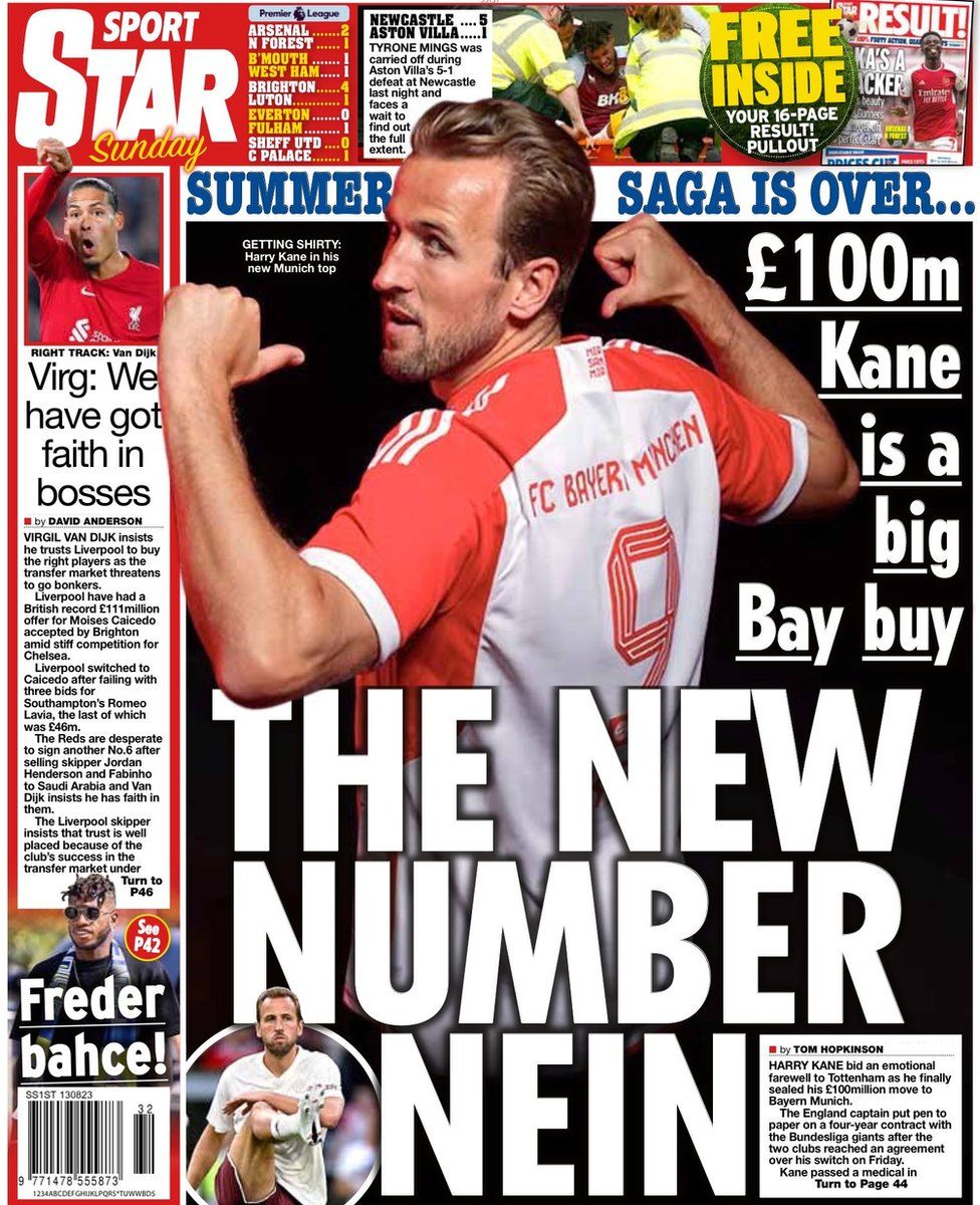 Sunday's back pages - BBC Sport