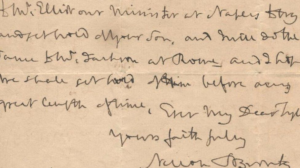 Vice Admiral Lord Nelson's letter sells for £11,875 - BBC News