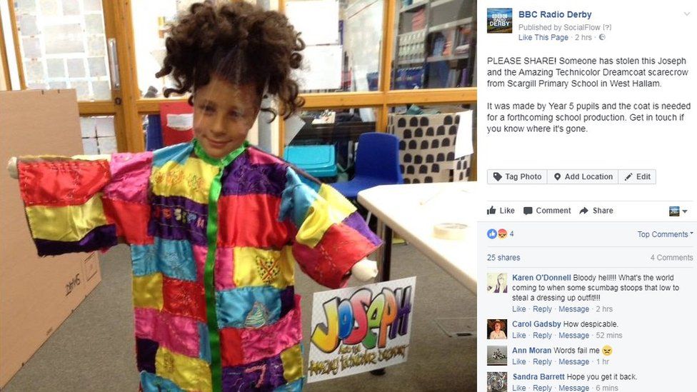 School's coat appeal after Joseph scarecrow stolen - BBC News