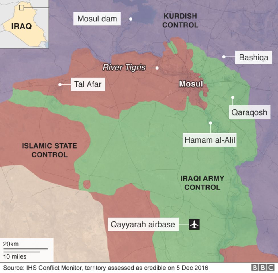 Iraqi Shia militias' show of force in battle for Mosul - BBC News
