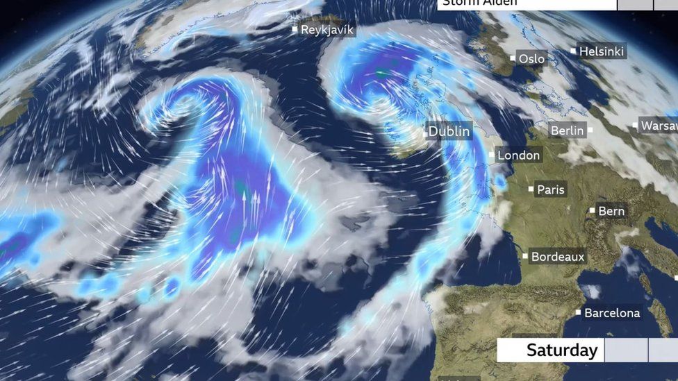 Storm Aiden to bring strong winds and rain to NI - BBC News