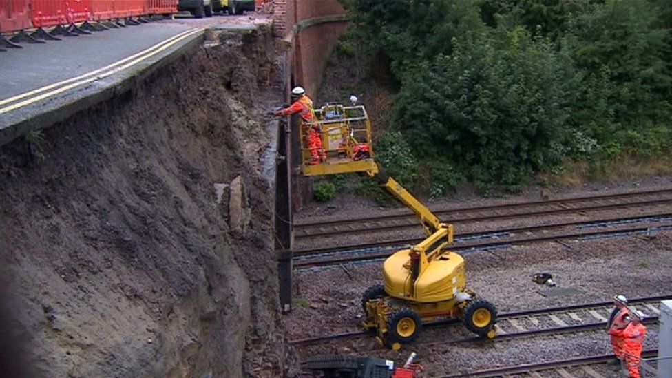 East Midlands Trains 'near normal' after bridge collapse - BBC News