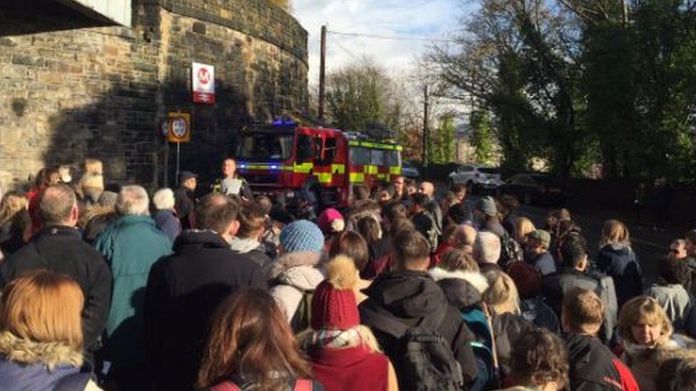 Engine fire causes Slaithwaite train evacuation - BBC News