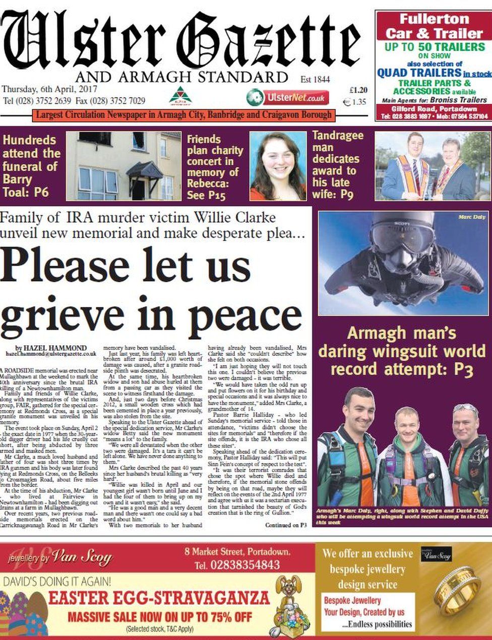 Weekly newspaper review: An Armagh daredevil, a campervan and a 'booze ...