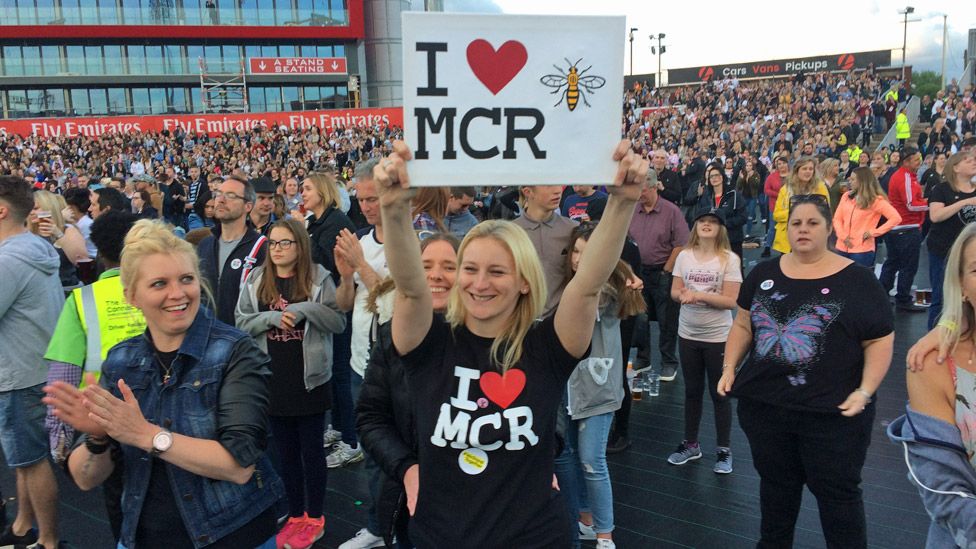 One Love Manchester: Joy shines through pain at benefit concert - BBC News