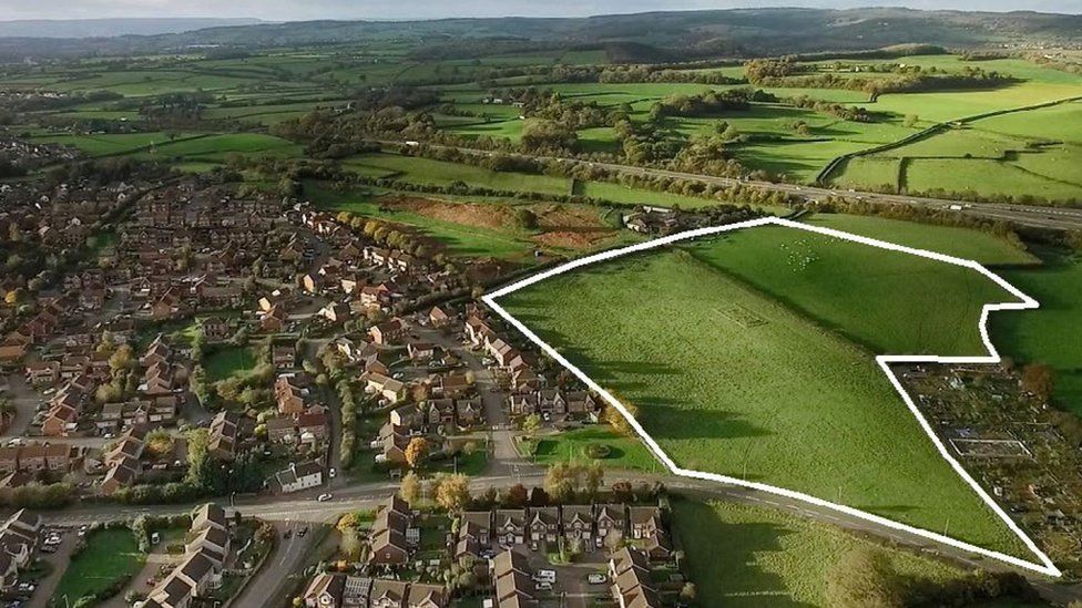 Undy housing site next to M4 goes on the market - BBC News