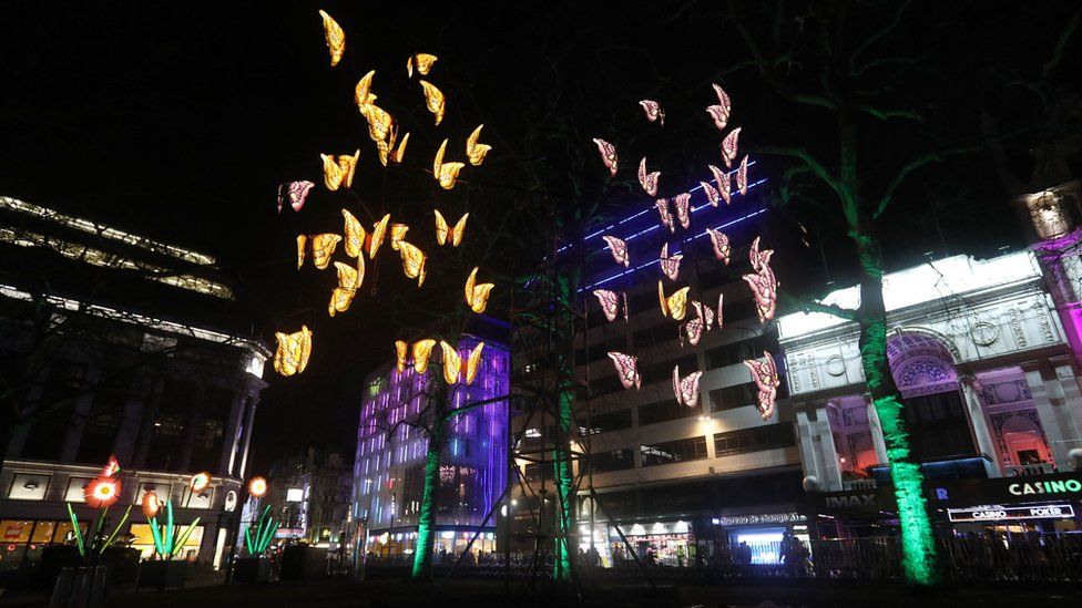 London lit up by Lumiere festival - BBC News
