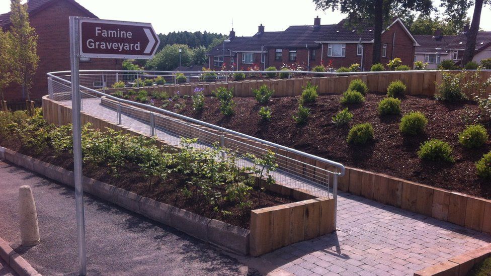 Famine memorial near site of Irvinestown workhouse - BBC News