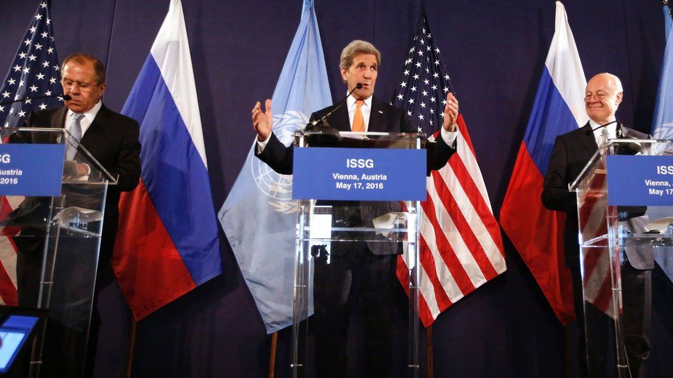 Syria conflict: World powers vow to bolster truce and deliver aid - BBC ...