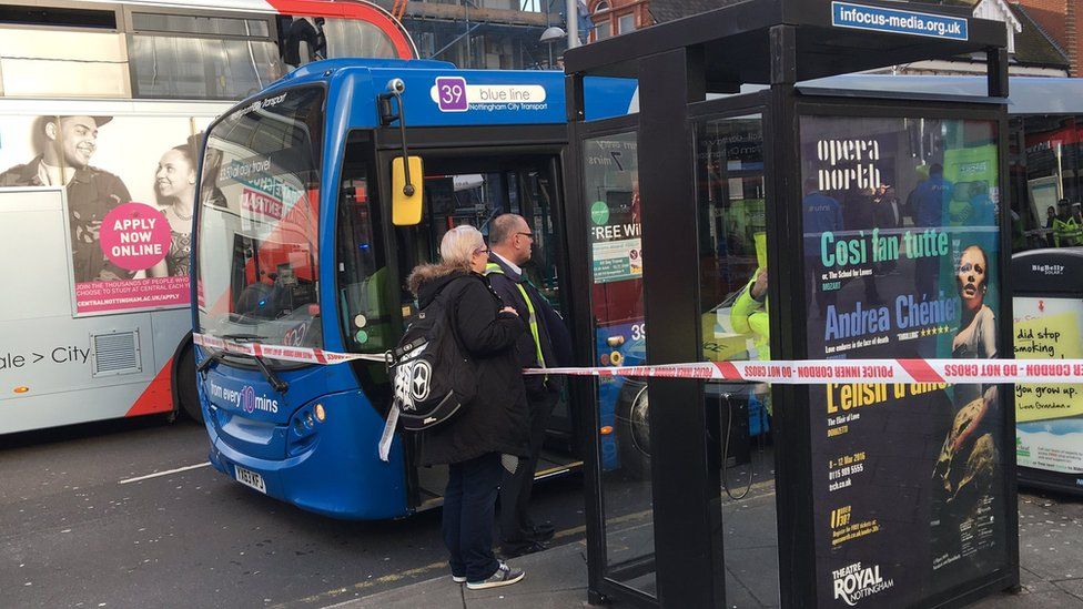 Two people hit by bus outside Nottingham's Victoria Centre - BBC News