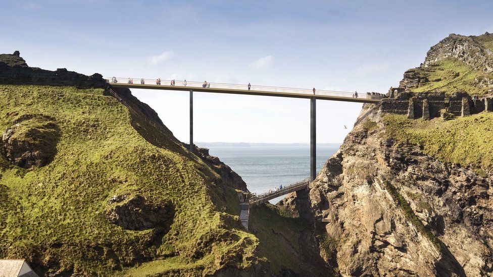 Tintagel Castle bridge designs revealed by English Heritage - BBC News