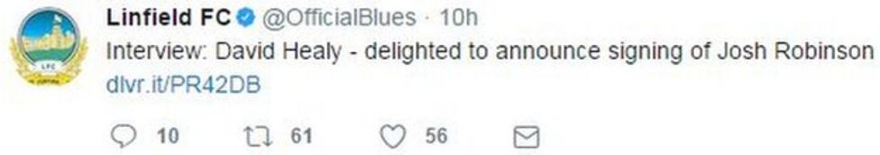 Josh Robinson: Linfield and Crusaders claim to have signed defender ...