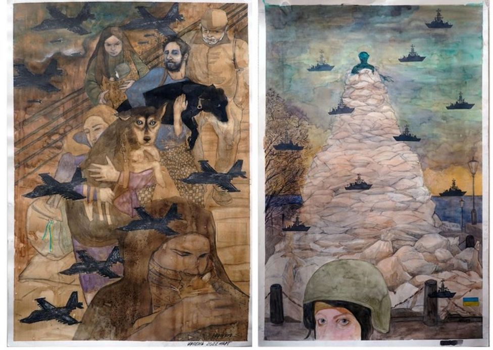 Ukrainian art 'transported like refugees' on show in Coventry - BBC News