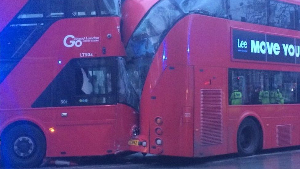 Bus crash in London's Parliament Square injures 12 - BBC News
