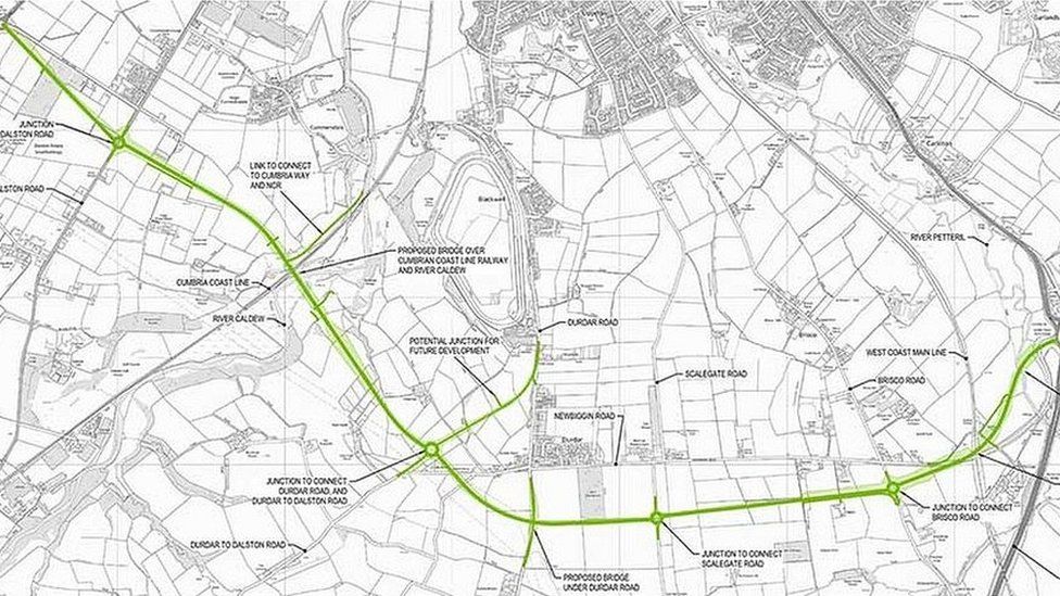 Route chosen for A595 Carlisle village link road - BBC News
