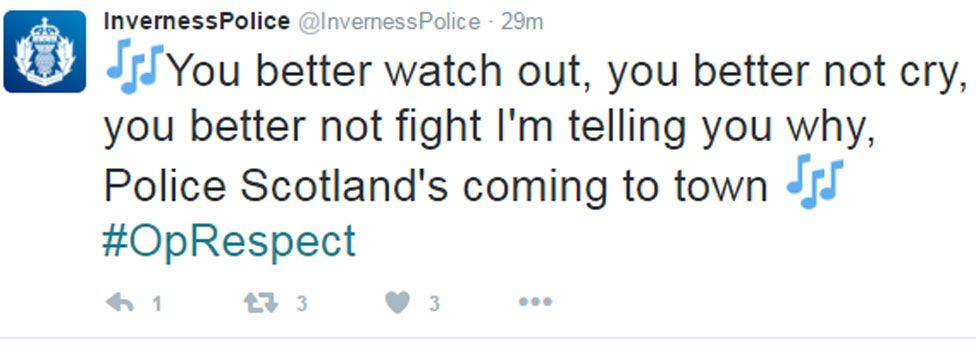 Police Scotland tweet warnings to Christmas tune - BBC News