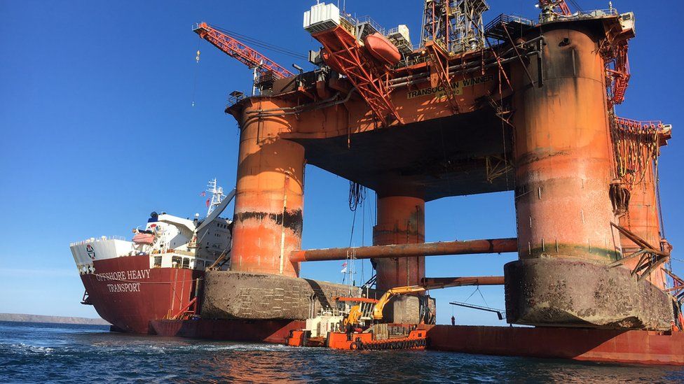 Transocean Winner rig arrives off Turkey from Lewis - BBC News
