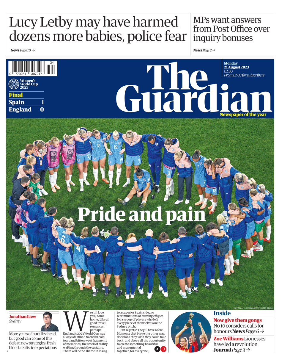 Newspaper headlines: 'Heartbreak' for England who 'did us all proud ...