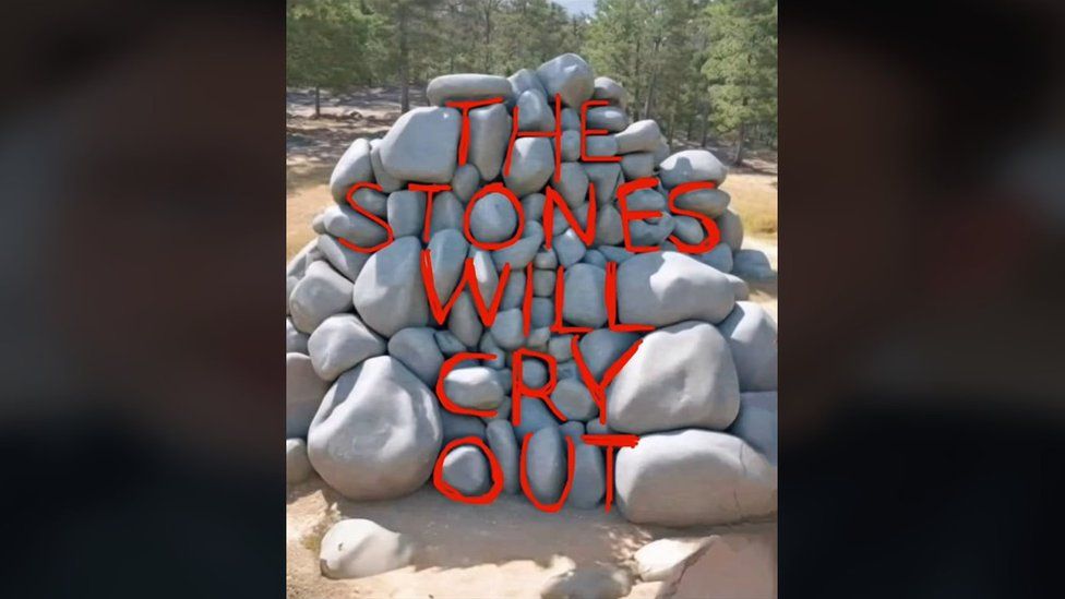 Optical Illusion: What's the message hidden in these rocks? - BBC Newsround