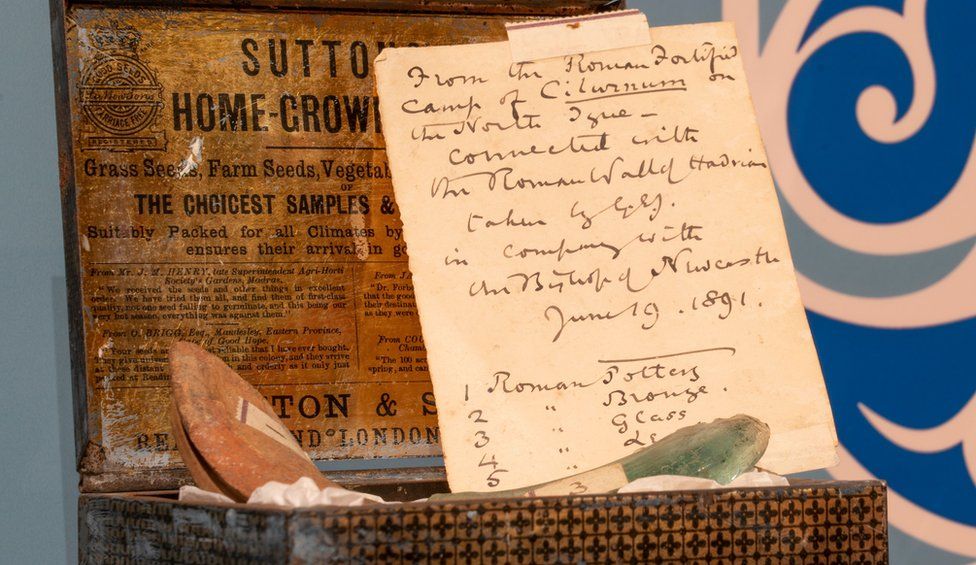 Hadrian's Wall 2nd Century souvenir on show for anniversary - BBC News