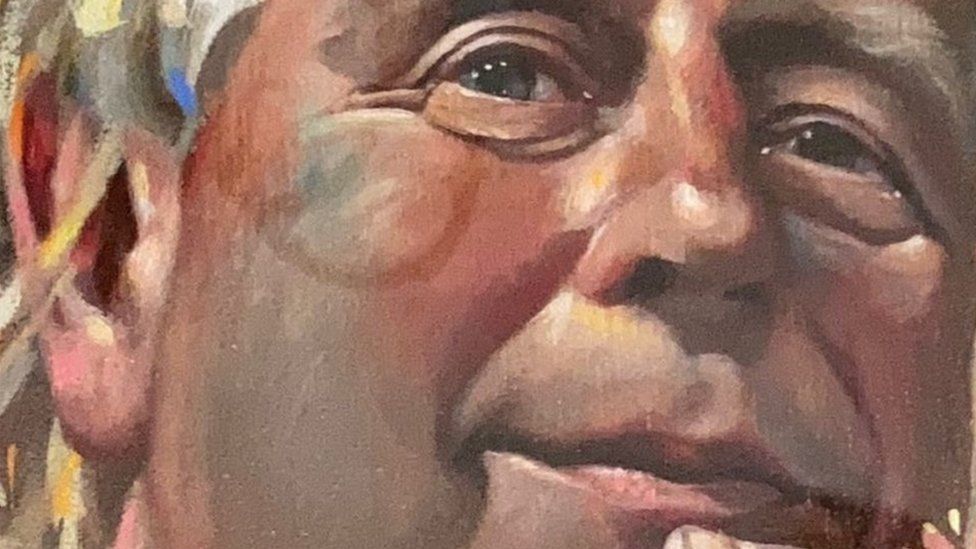 Derbyshire pub regulars immortalised in secret painting - BBC News