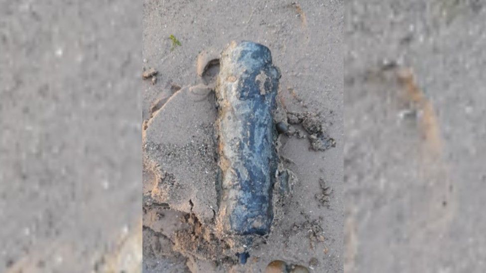Live explosive found on Seascale beach destroyed by bomb team - BBC News
