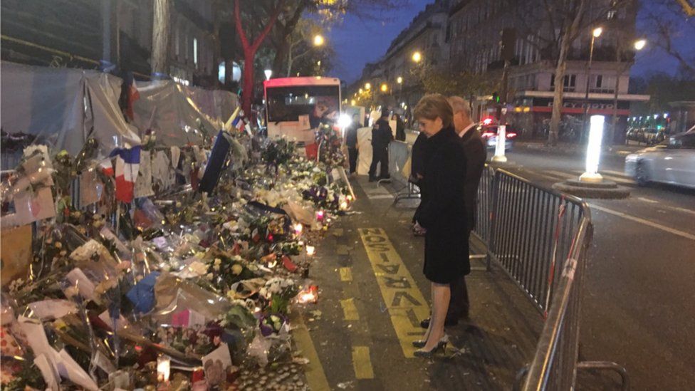 Nicola Sturgeon pays respects to Paris attacks victims at Bataclan ...