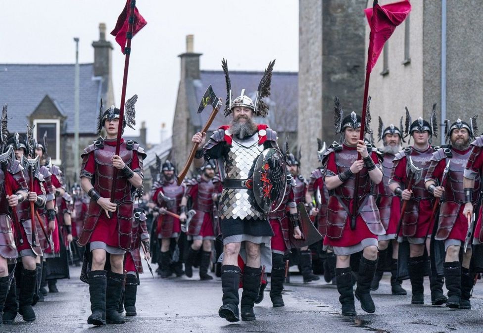 Up Helly Aa 2023: Women and girls take part for first time - BBC Newsround