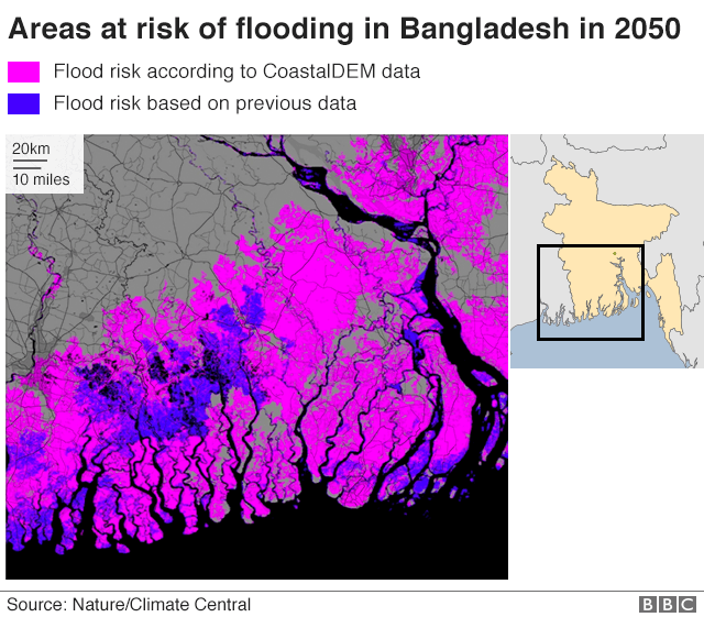 Climate change: Sea level rise to affect 'three times more people ...