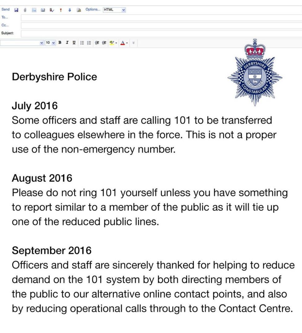 Police 'used 101 number for their own admin tasks' - BBC News