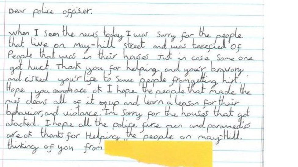 Mayhill: Swansea schoolchildren write to victims of riot - BBC News