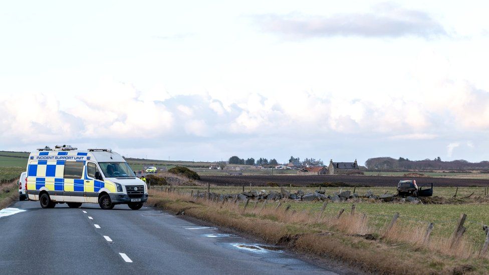 Boy aged three airlifted to hospital after Aberdeenshire crash - BBC News