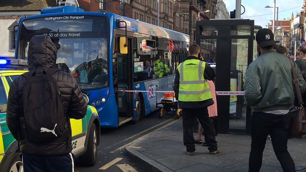 Two people hit by bus outside Nottingham's Victoria Centre - BBC News