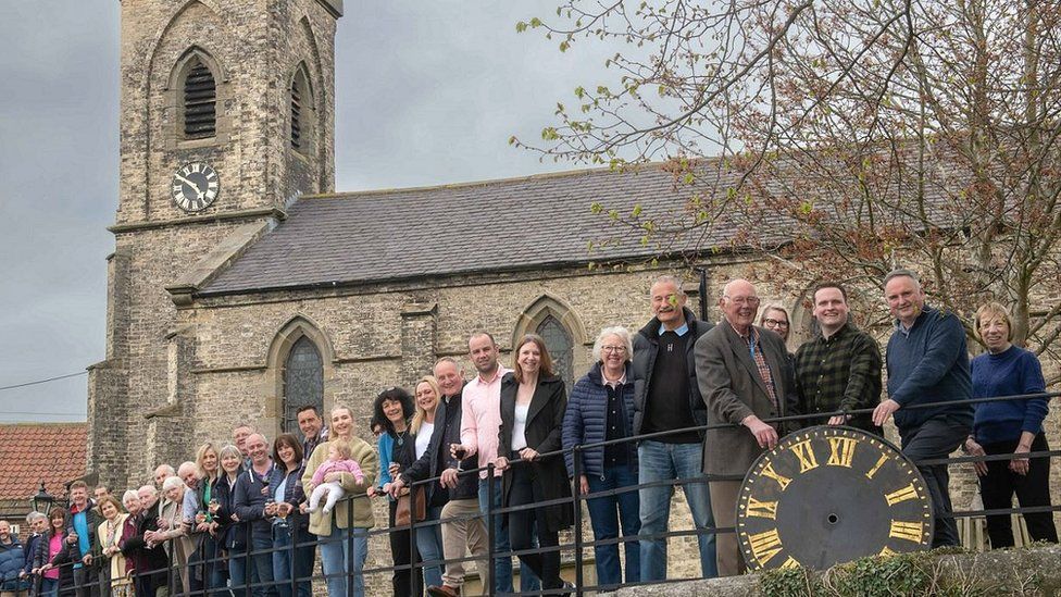 Villagers raise thousands to recreate church clock - BBC News