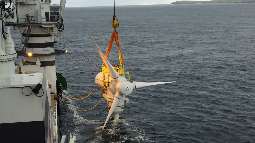 First phase of largest tidal stream array constructed - BBC News
