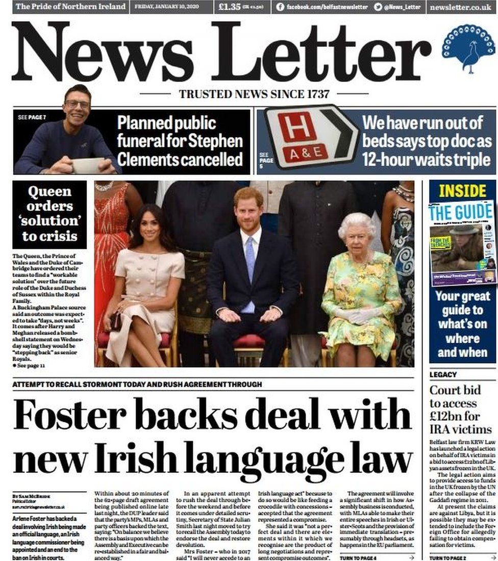 NI Newspaper review: Draft Stormont deal features on front pages - BBC News