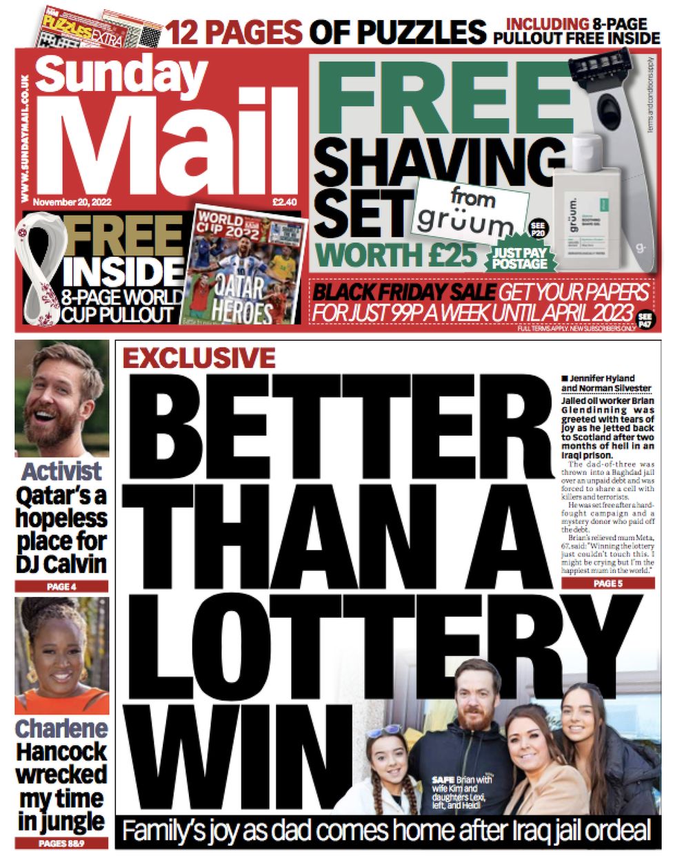 Scotland's papers: Homecoming 'better than a lottery win' - BBC News