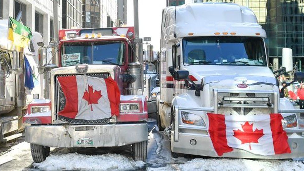 Ambassador Bridge protest: Truckers block vital Canada-US border ...