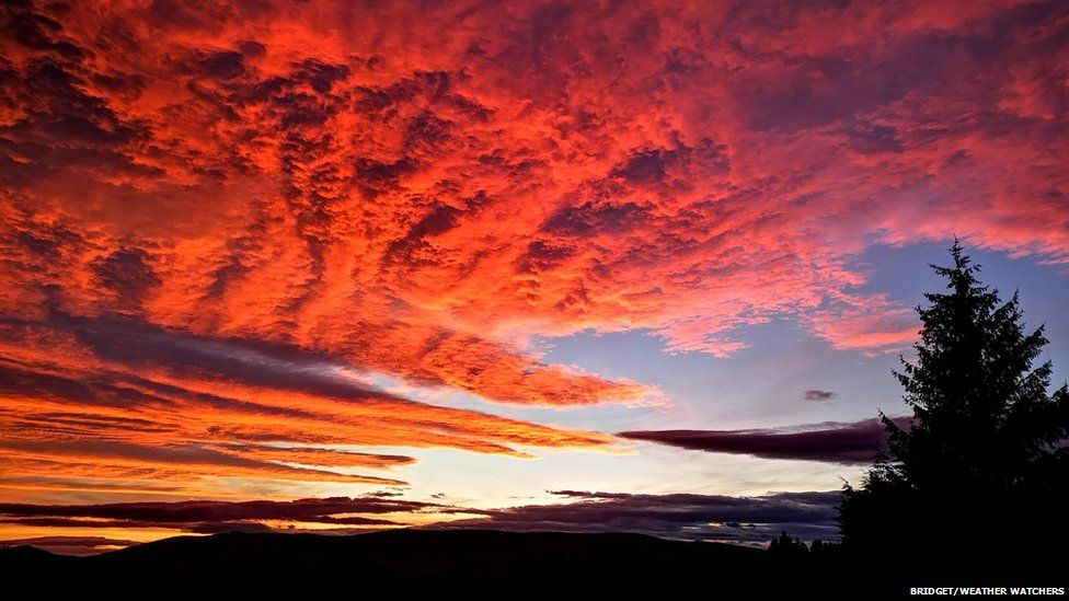 Red sunsets over north-east Scotland - BBC Weather