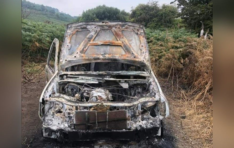 Frustration over burnt out vehicles abandoned at beauty spot - BBC News