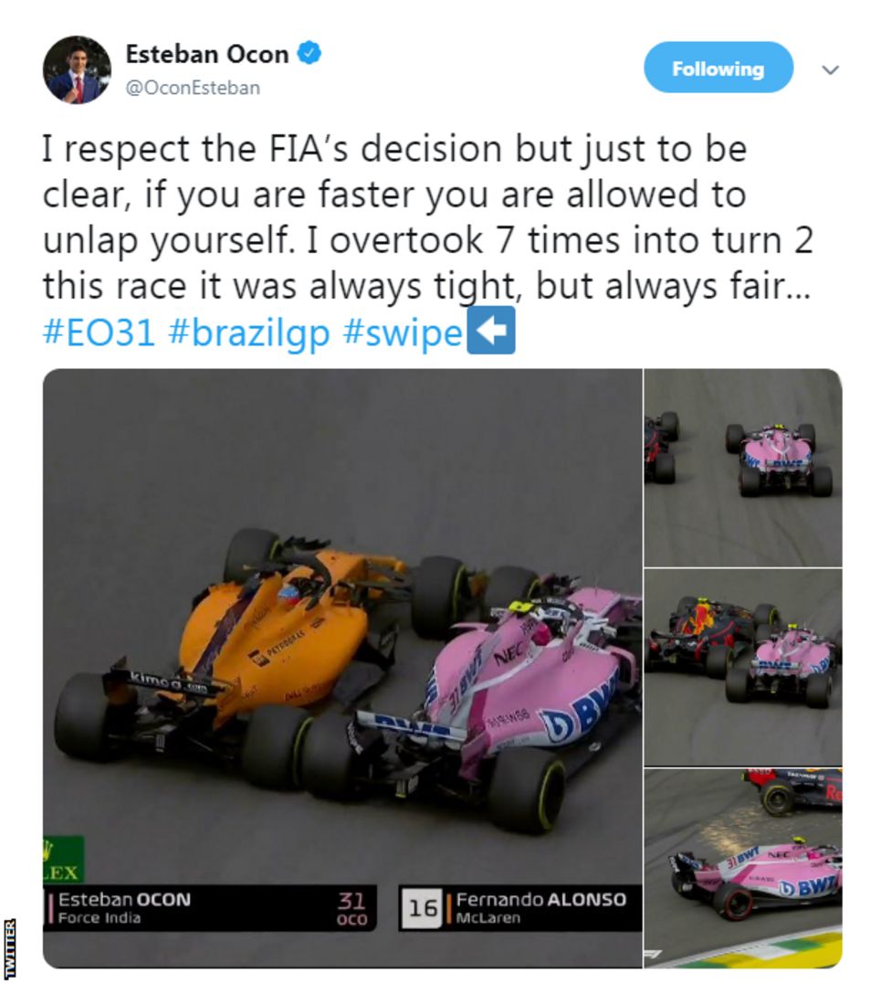 Brazilian GP: Max Verstappen and Esteban Ocon come to blows - BBC Sport