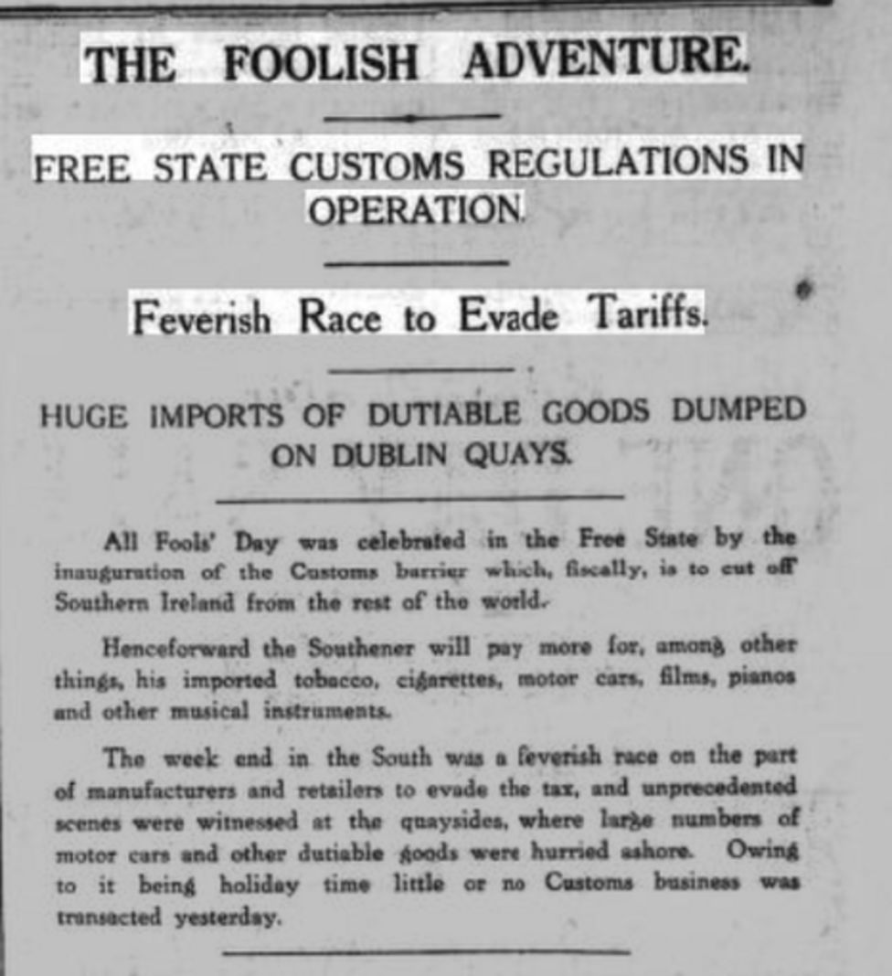 Ireland: How customs border posts 'cemented' partition 100 years ago ...