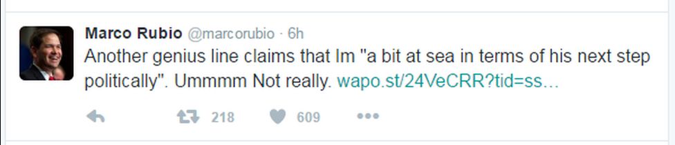 Marco Rubio attacks 'made up' reports on his political future - BBC News