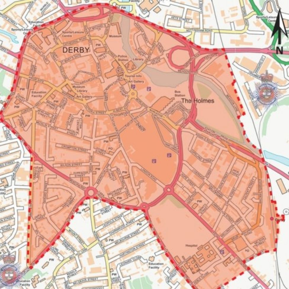 Dispersal order in force in Derby city centre for 48 hours - BBC News