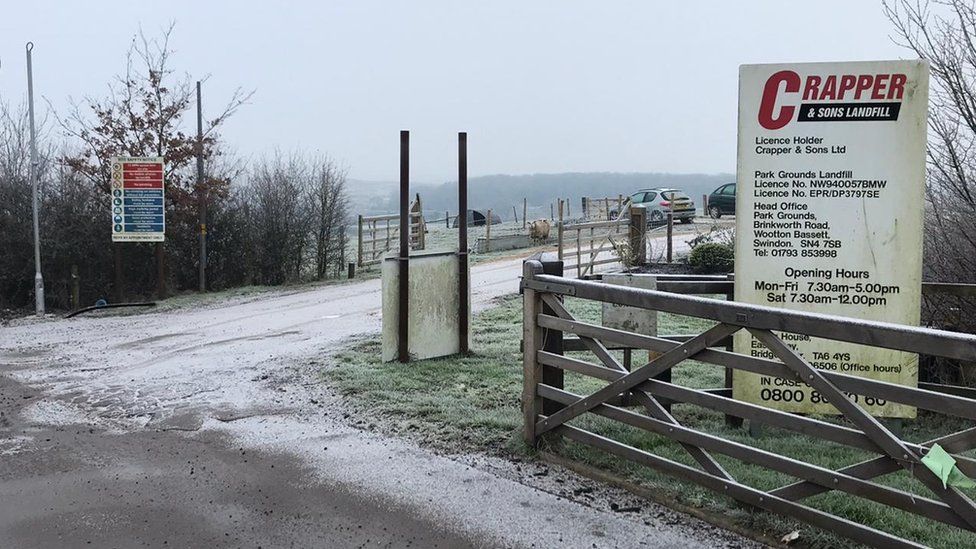 Employee dies in incident at landfill site near Wootton Bassett - BBC News