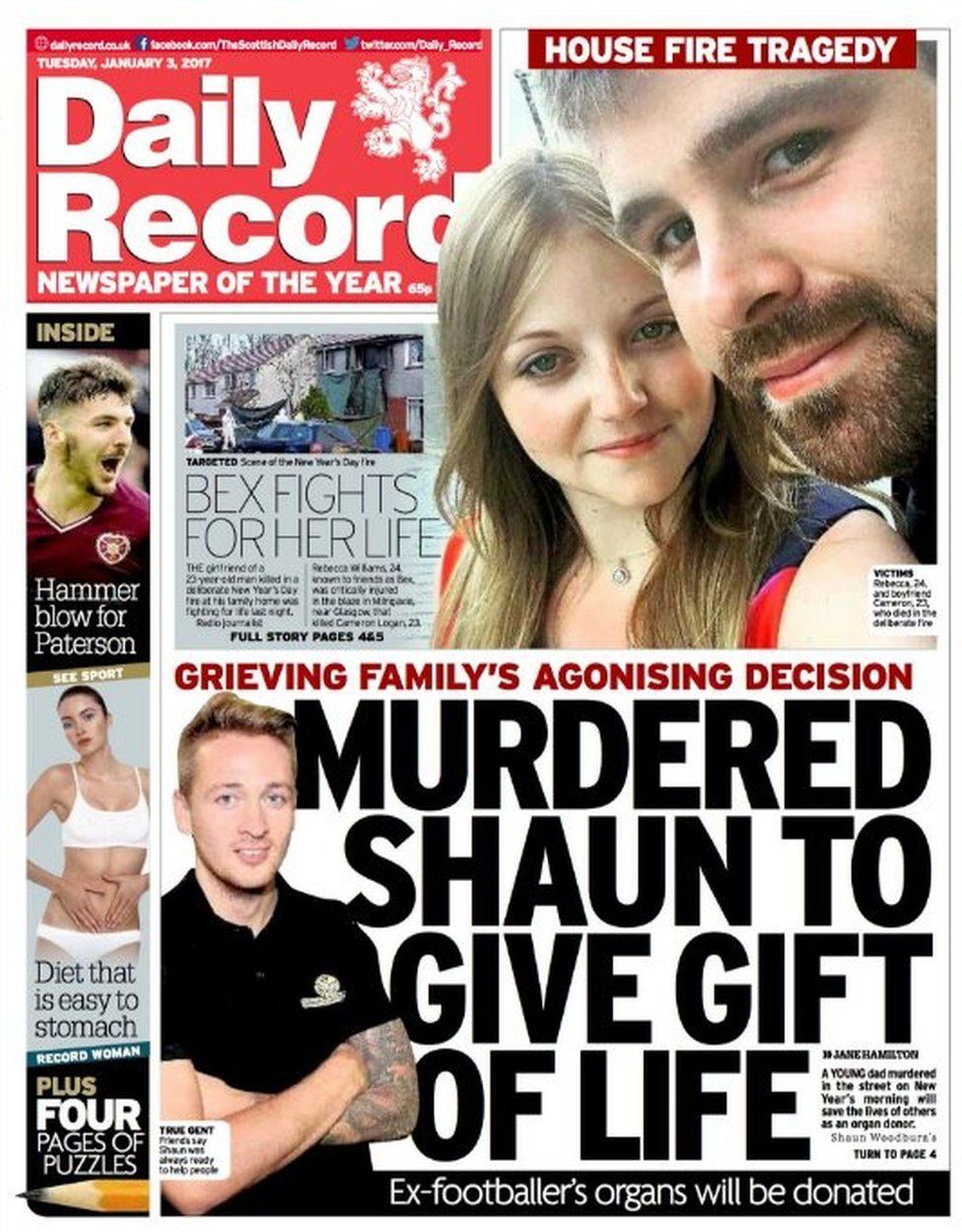 Scotland's papers: Fire murder and mountain rescue - BBC News