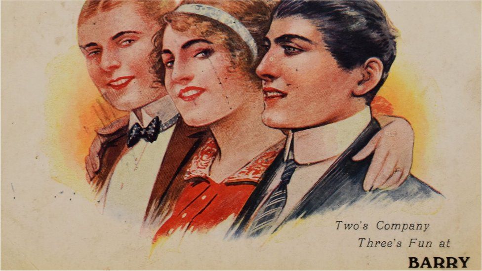 Saucy postcards from Welsh seaside towns up for auction - BBC News