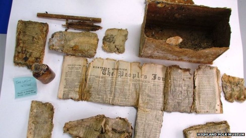 121-year-old time capsule found at bridge near Kingussie - BBC News
